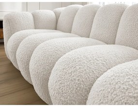 Bílá pohovka z textilie bouclé 232 cm Hippolyte – Bobochic Paris