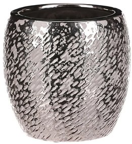 Keramický obal na květináč stříbrná Silver pr. 17 cm, stříbrná