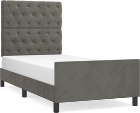 Rám postele bez matrace tmavě šedá 80 x 200 cm samet 3125905