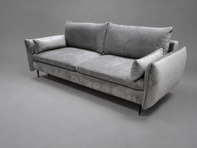 Šedá sametová rozkládací/s úložným prostorem pohovka 222 cm Vermont - II. jakost – Cosmopolitan Design