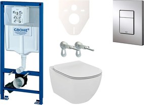 Cenově zvýhodněný závěsný WC set GROHE do lehkých stěn / předstěnová montáž + WC Ideal Standard Tesi 38528SET-KF