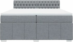 Box spring postel s matrací světle šedá 200 x 200 cm textil 3289482