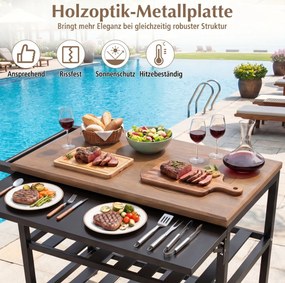 Costway Grilovací vozík Venkovní grilovací stůl na kolečkách na pizzu