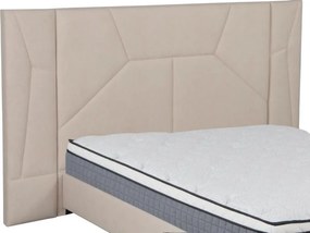 Postel ALTESA 160x200 s roštem a LED osvětlením, béžová Velvet látka Kondela 0000408415