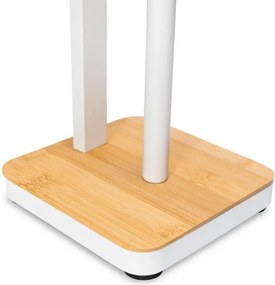 Erga Gasa, držák na toaletní papír se zásobníkem na postavení 62cm, bílá-přírodní hnědá, ERG-YKA-P.GASA-WHT