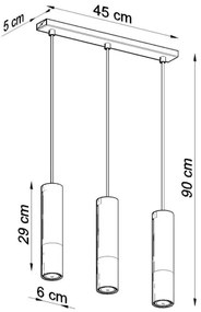 Sollux SL.0948 - Lustr na lanku LOOPEZ 3xGU10/10W/230V černá/měď