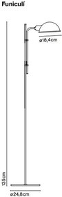 Marset A641-001 Funiculí, stojací lampa nadčasového designu, 1xE27, šedá RAL 7003, 135cm
