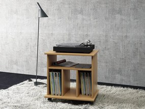 VCM Pojízdný stolek na gramofon + LP, buk