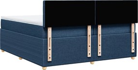 Box spring postel s matrací modrá 200x200 cm textil 3287583