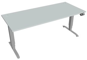 Elektr. nastavitelný stůl 180x80 s pamětí - HOBIS MOTION MS 3M 1800 Dekor stolové desky: šedá, Barva kovové podnože: stříbrná