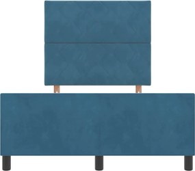 Postel s boxspringem s čelo Tmavě modrá 120 x 200 cm samet 3345003