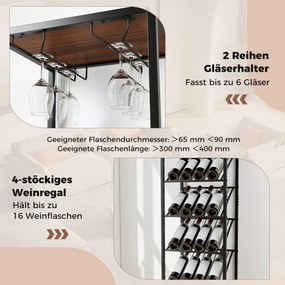 Costway 7patrový stojan na víno stojan na láhve se stojanem na víno proti