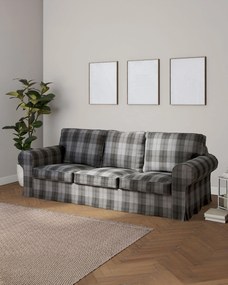 Potah na pohovku IKEA  Ektorp 3-místná, nerozkládací barva šedá látka pletený vzor, vzorované