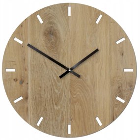 M.Clock Dřevěné nástěnné hodiny 49cm, bílá,hnědá,černá