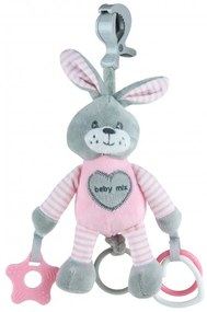 Baby Mix Plyšová hračka s klipem a vibrací králík růžová