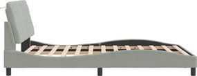 Rám postele s LED bez matrace světle šedý 140 x 190 cm samet 3213849