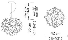 Slamp Závěsné svítidlo VELI - COUTURE Barva kabelu: červená, Barva svítidla: couture