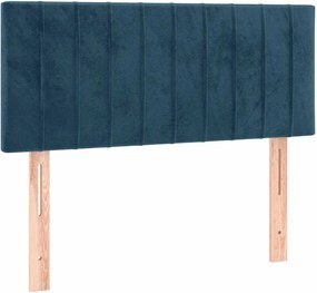 Box spring postel s matrací a LED tmavě modrá 100x200 cm samet 3134511