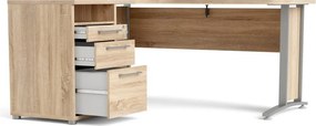 Rohové pracovní místo Modulo 159 x 150,5 cm, dub sonoma / šedá