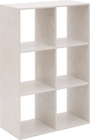 Modulární regál 6 přihrádek, 67,5 x 32 x 100,5 cm - béžový