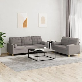 2dílná sedací souprava s polštáři taupe textil 3201329