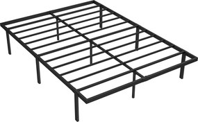 HOMCOM kovový rám postele s úložným prostorem pod postelí, výška 35,5 cm, laťkový rošt, tichý design — bez boxspringu, snadná montáž — 140 × 200 cm, …