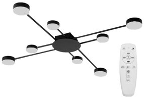 Toolight - LED stropní svítidlo 8-ramenné 8x40W APP210-3CPR + dálkové ovládání, černá, OSW-08465