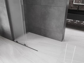 Mexen Velar L, posuvná sprchová zástěna Walk-in 120 x 200 cm, 8mm sklo námraza, broušený grafit, 871-120-003-33-95