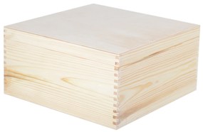 Dřevěná krabička s víkem - 30 x 30 x 15 cm, přírodní - 2. JAKOST!