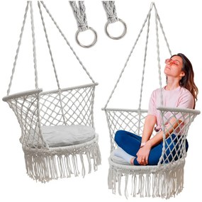 Creative Corner Zahradní houpačka Čapí hnízdo s opěradlem šedá 80 cm 150 kg