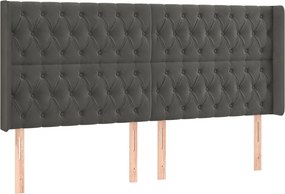 Box spring postel s matrací a LED tmavě šedá 180x200 cm samet 3139758