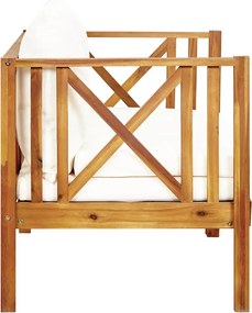 2místná zahradní lavice s poduškami 122 cm masivní akácie 310307