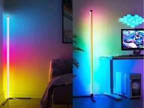 Verk Group Podlahová rohová rgb led lampa na noční stolek pro použití v ložnici 1,5