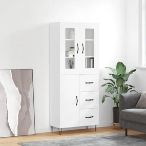 Skříň highboard lesklá bílá 69,5 x 34 x 180 cm kompozitní dřevo - Default Title