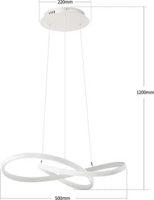 BRILAGI - LED Stmívat. lustr na lanku INFINITY LED/55W/230V 50x50 cm bílá + DO