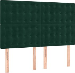 Box spring postel s matrací tmavě zelená 140x190 cm samet 3132918
