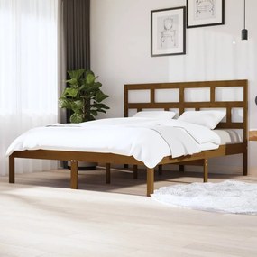 Rám postele medově hnědý masivní dřevo 180x200 cm Super King,  3101236 HangarStore.cz