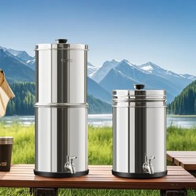 Gravitační vodní filtr z nerezu 8,5 l se 2 filtry – 7 l