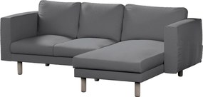 Potah na pohovku IKEA Norsborg 3-místná se šezlongem barva šedá látka pletený vzor
