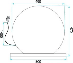 Rea Rea, Zrcadlo LED HOLLYWOOD White 50 cm, HOM-12016
