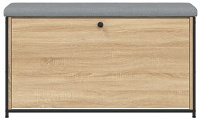 Botníková lavice s výklopnou zásuvkou dub sonoma 102x32x56 cm - Default Title