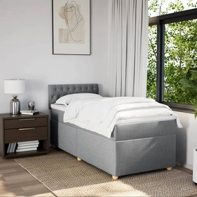 Box spring postel s matrací světle šedá 80 x 200 cm textil 3288814