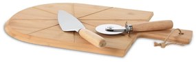 Prkénko na krájení pizzy Pizza Set, bambus, 43x30 cm