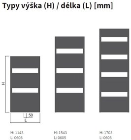 Isan Carme 1703 x 605 mm koupelnový radiátor bílý