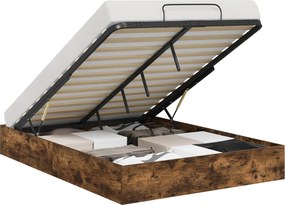 Ottoman postel Uzený Dub 193 x 140 x 25 cm Dřevěný materiál 3409273