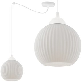 Závěsné svítidlo Riffle Round Spider, 1x bílé skleněné stínítko, w