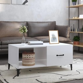 Konferenční stolek lesklý bílý 90 x 50 x 40 cm kompozitní dřevo,  812669 HangarStore.cz
