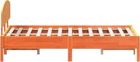 Postel bez matrace voskově hnědá 135 x 190 cm masivní borovice 3207232