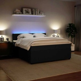 Box spring postel s matrací černá 180x200 cm samet 3290102