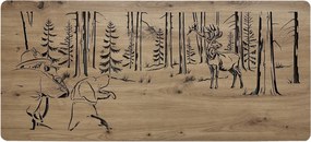 Li-Go "Jelen a myslivec" světelný obraz s baterií 110x50cm varianta ovládání: manuál/pohybové čidlo, provedení povrchu: dub